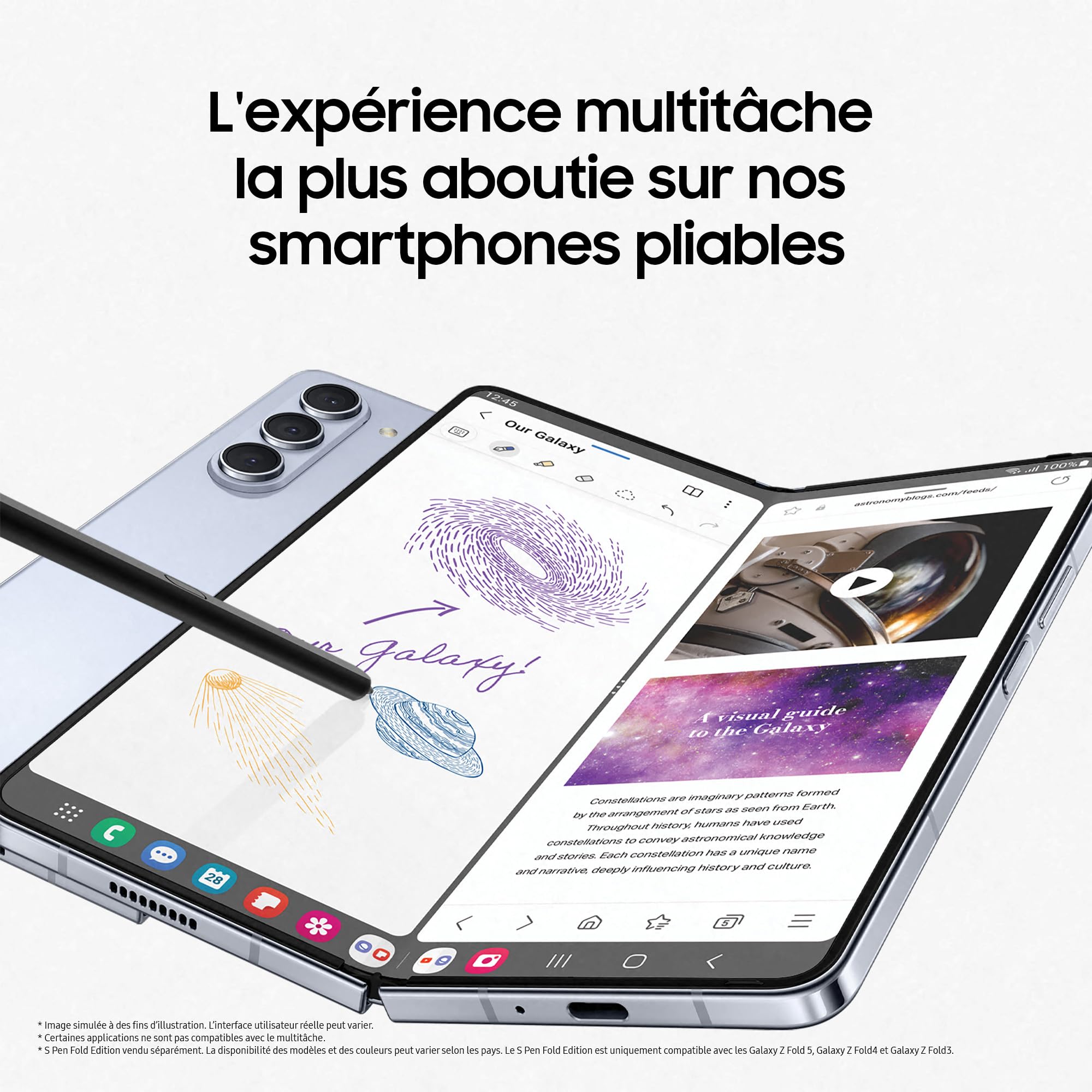 SAMSUNG Galaxy Z Fold 5 SM-F946B/DS Dual SIM 12GB+512GB EU/UK Model Factory Unlocked International Version (Cream)