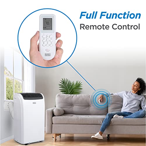 BLACK+DECKER Air Conditioner, 14,000 BTU Air Conditioner Portable for Room up to 700 Sq. Ft., 3-in-1 AC Unit, Dehumidifier, & Fan, Portable AC with Installation Kit & Remote Control