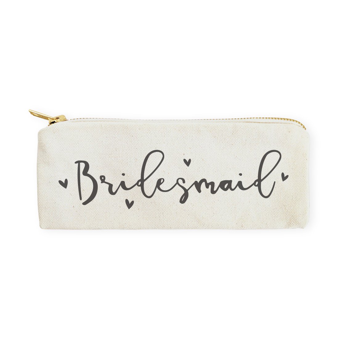 The Cotton & Canvas Co. Bridesmaid Wedding Cosmetic Pouch, Pencil Case, Bridal Party Gift and Travel Make Up Pouch