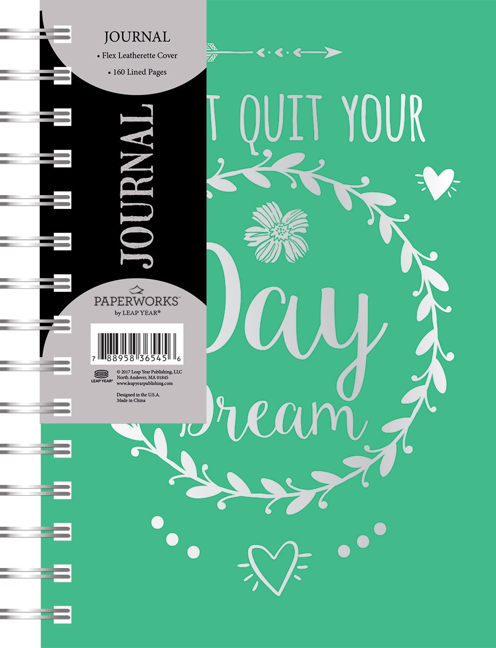 Paperworks Coil Bound Foil Leatherette Journal, 160 Lined Pages, Assorted Designs, Design May Vary (36545N)