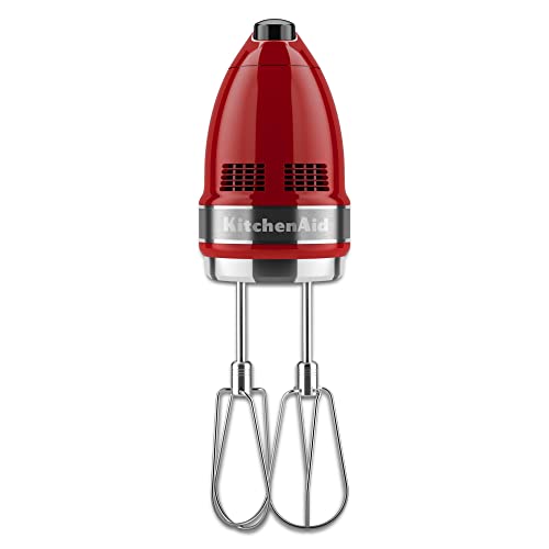 KitchenAid KHM7210ER 7-Speed Digital Hand Mixer with Turbo Beater II Accessories and Pro Whisk - Empire Red