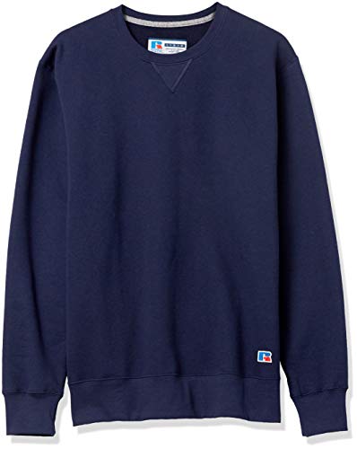Russell Athletic Mens Cotton Rich 2.0 Premium Fleece Sweatshirt Shirt, Navy, Large US