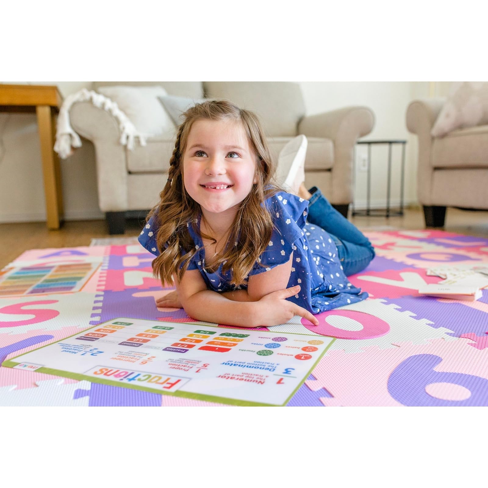 Tadpoles Foam Playmats for Kids, 36 Interlocking Tiles Teach the ABCs and Numbers 0-9, For Ages 3 and Up, Colors: Pink/Purple, 36 Count (Pack of 1)