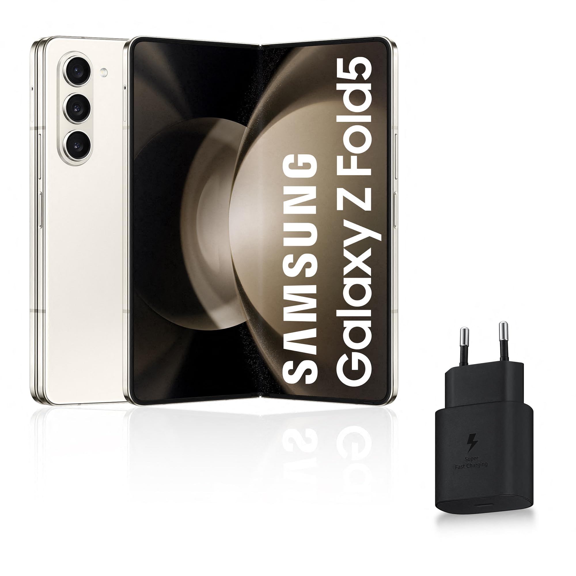 SAMSUNG Galaxy Z Fold 5 SM-F946B/DS Dual SIM 12GB+512GB EU/UK Model Factory Unlocked International Version (Cream)