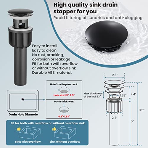 Vessel Sink Faucet Waterfall Spout Deck Mount Bathroom Matte Black Stainless Steel 304 Bowl Basin One Hole One Handle Mixer Tap with Pop Up Drain