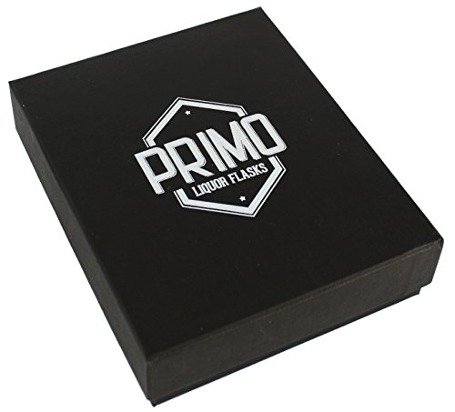 Primo Liquor Flasks Mens 8oz Stainless Steel Hip Flask for Liquor, Brown and Black