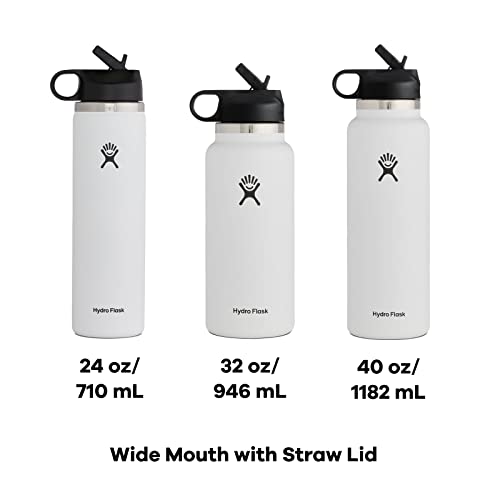Hydro Flask 24 oz Wide Mouth Straw Lid Rain & Wide Mouth with Flex Cap - Insulated Water Bottle