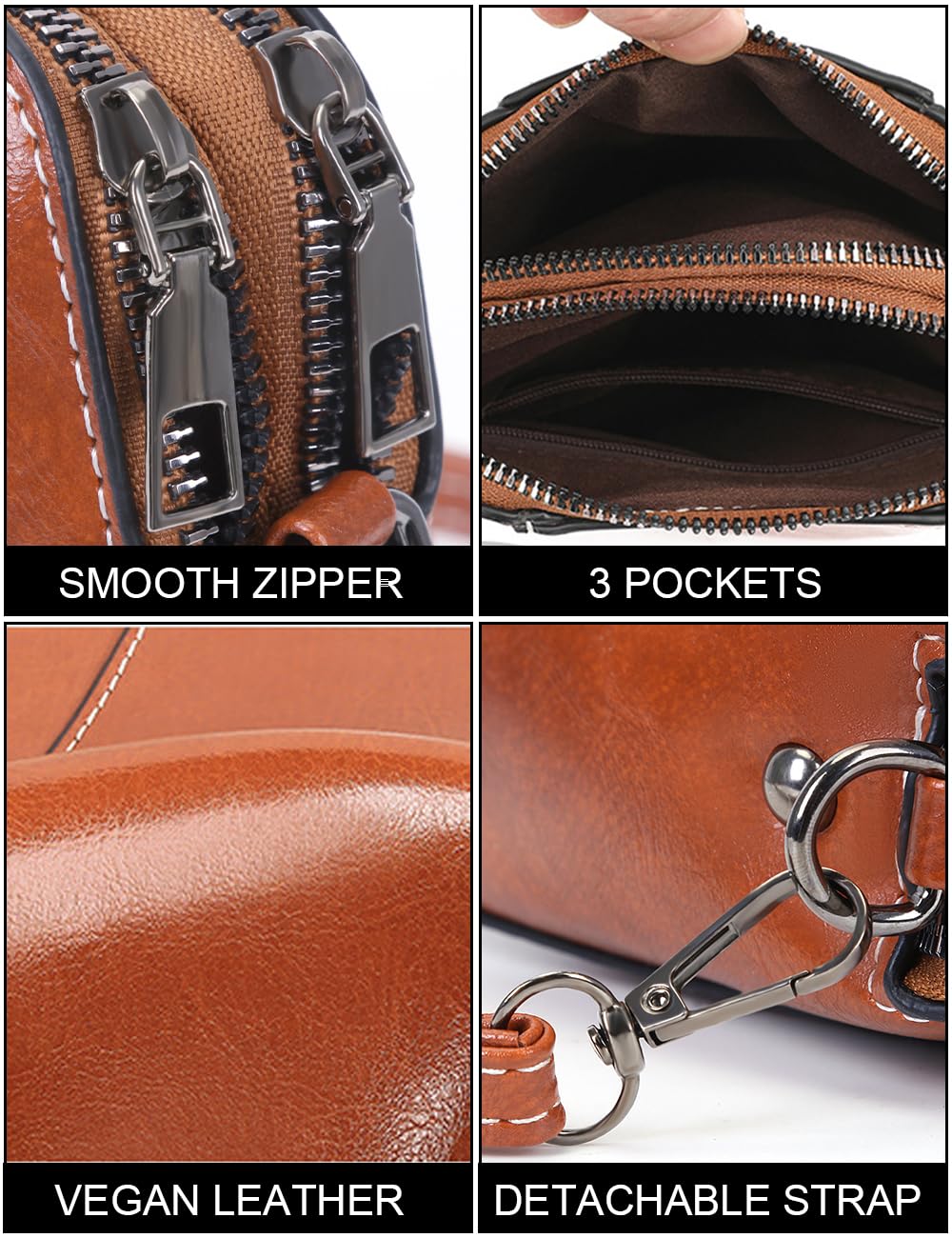 Cesssfle Leather The Happy Wind Purse Retro All-Match Vertical Cellphone Crossbody Purse for Women Western Fall Small Crossbody Purseā¦