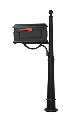 Special Lite Kingston Curbside Mailbox with Ashland Mailbox Post Unit - Black