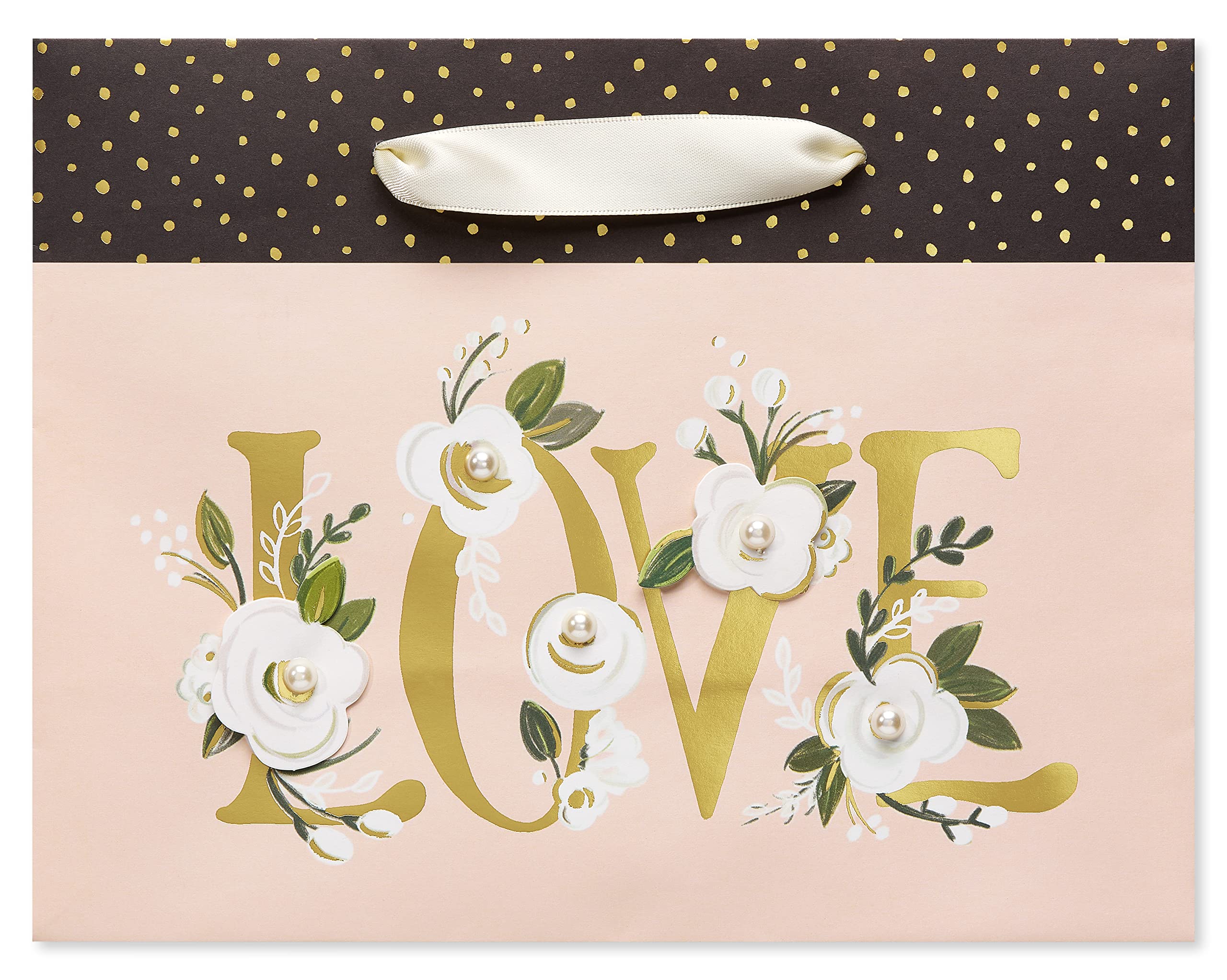 Papyrus 9" Medium Gift Bag (Love) for Weddings, Bridal Showers, Birthdays, Baby Showers and All Occasions (1 Bag)