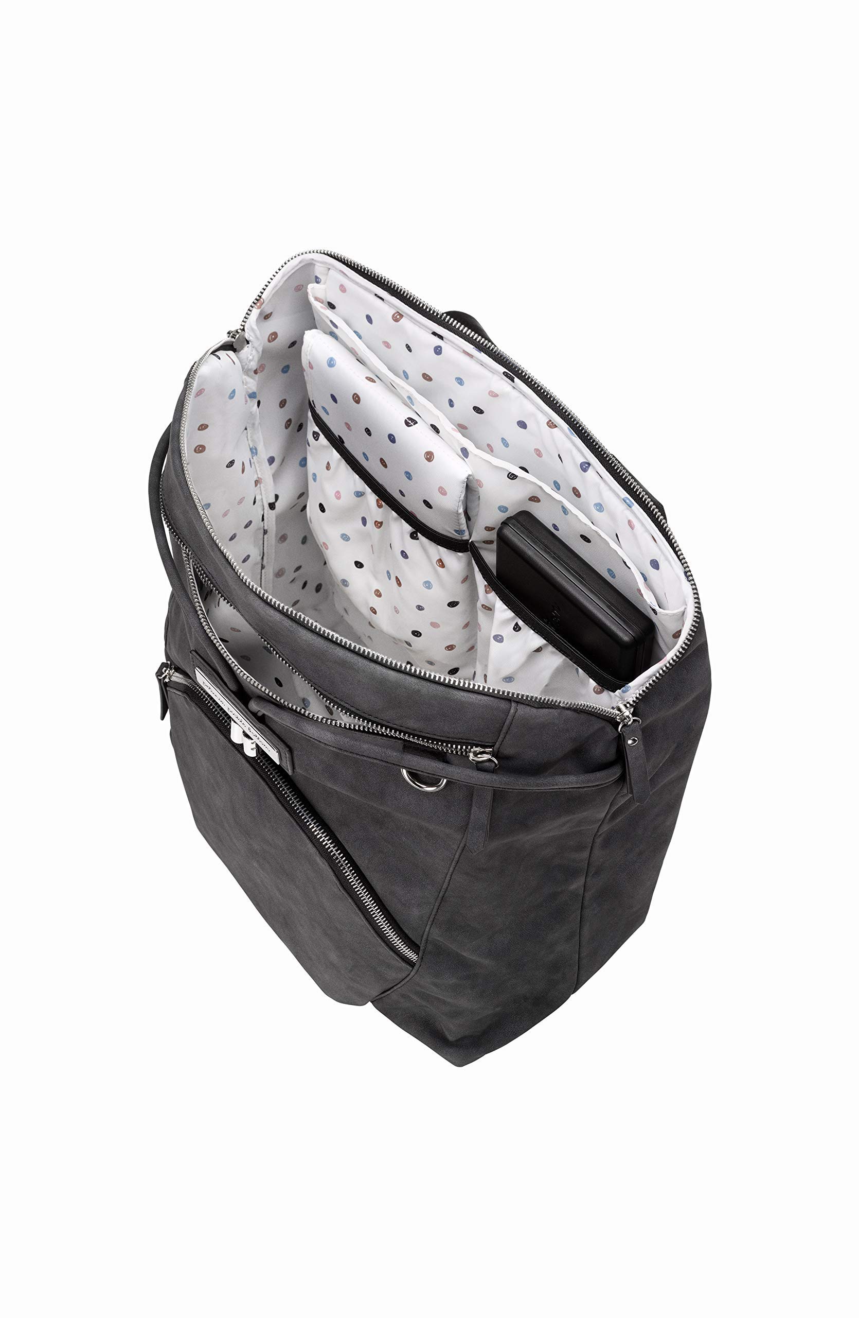 Petunia Pickle Bottom Cinch Convertible Diaper Bag Backpack for Busy Parents, Stylish, Spacious, & Secure, Fits All Essentials for Everyday Use or Travel (Midnight Leatherette)