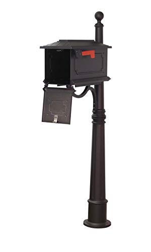 Special Lite Kingston Curbside Mailbox with Ashland Mailbox Post Unit - Black