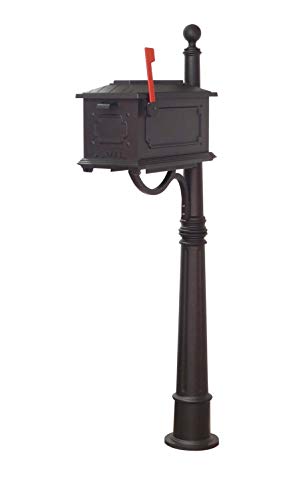 Special Lite Kingston Curbside Mailbox with Ashland Mailbox Post Unit - Black