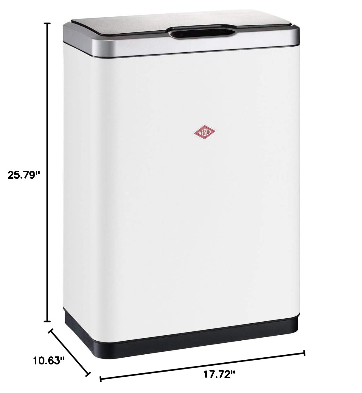 Wesco I.Master Double Rubbish bin, BxHxT 45x65,5x27cm/mit Infrarot-Sensor/2 Kunststof, Matte White