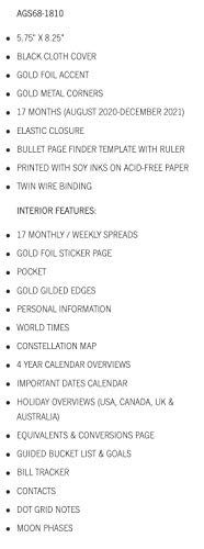 DesignWorks Ink, 17-Month Dated Agenda (August 2020 - December 2021), 5.75" x 8.25", Black - Planners Gonna Plan