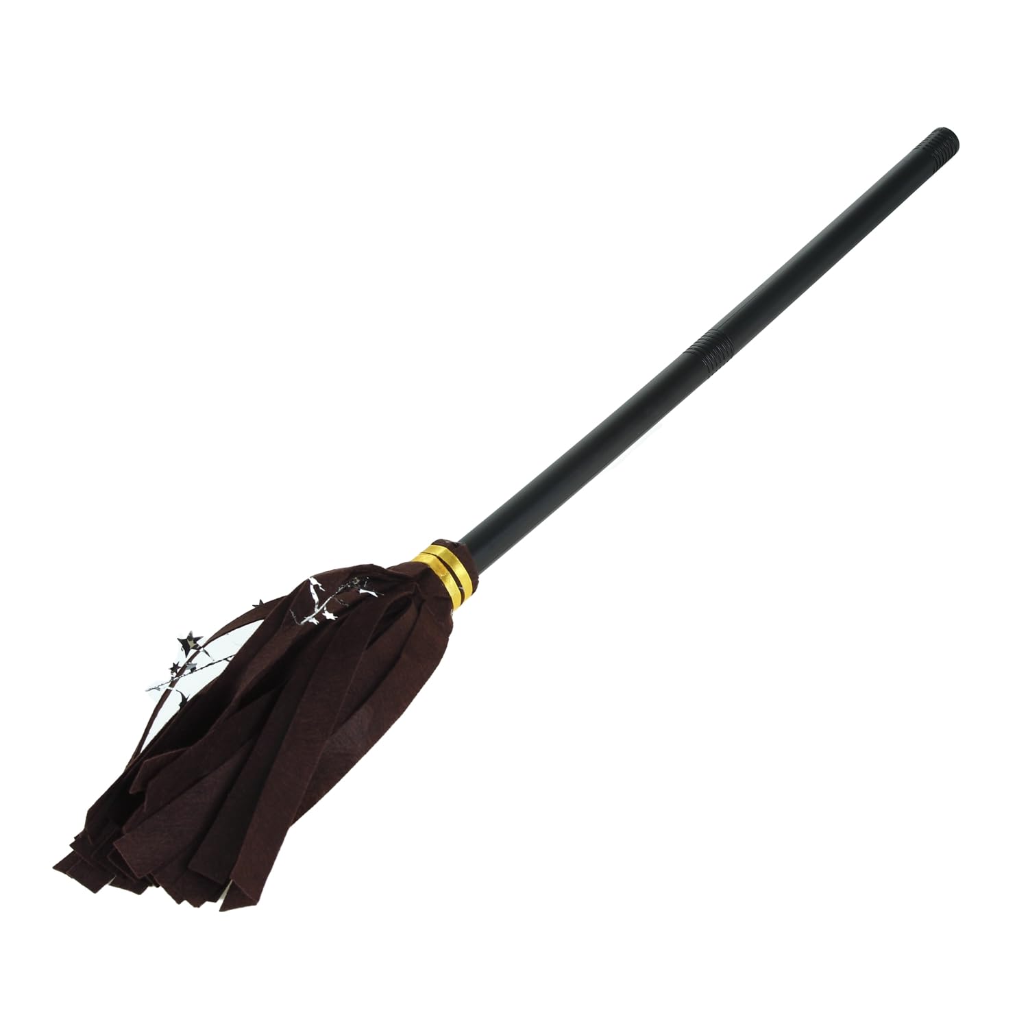 BinaryABC Halloween Witches Broom Plastic Broom,Halloween Masquerade Dress Up Costume Decoration Supplies(Brown)