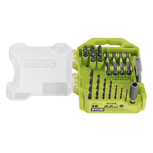 Ryobi Cordless 1/2 inch Drill Driver with (2) 18-Volt Batteries, Charger, 20 Piece Multipurpose Drill Bit Set and Buho Tool Bag