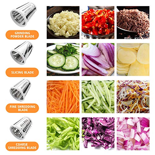 Slicer/Shredder Attachments for KitchenAid Stand Mixers, Food Slicers Cheese Grater Attachment, Salad Maker Accessory Vegetable Chopper with 4 Blades Dishwasher Safe
