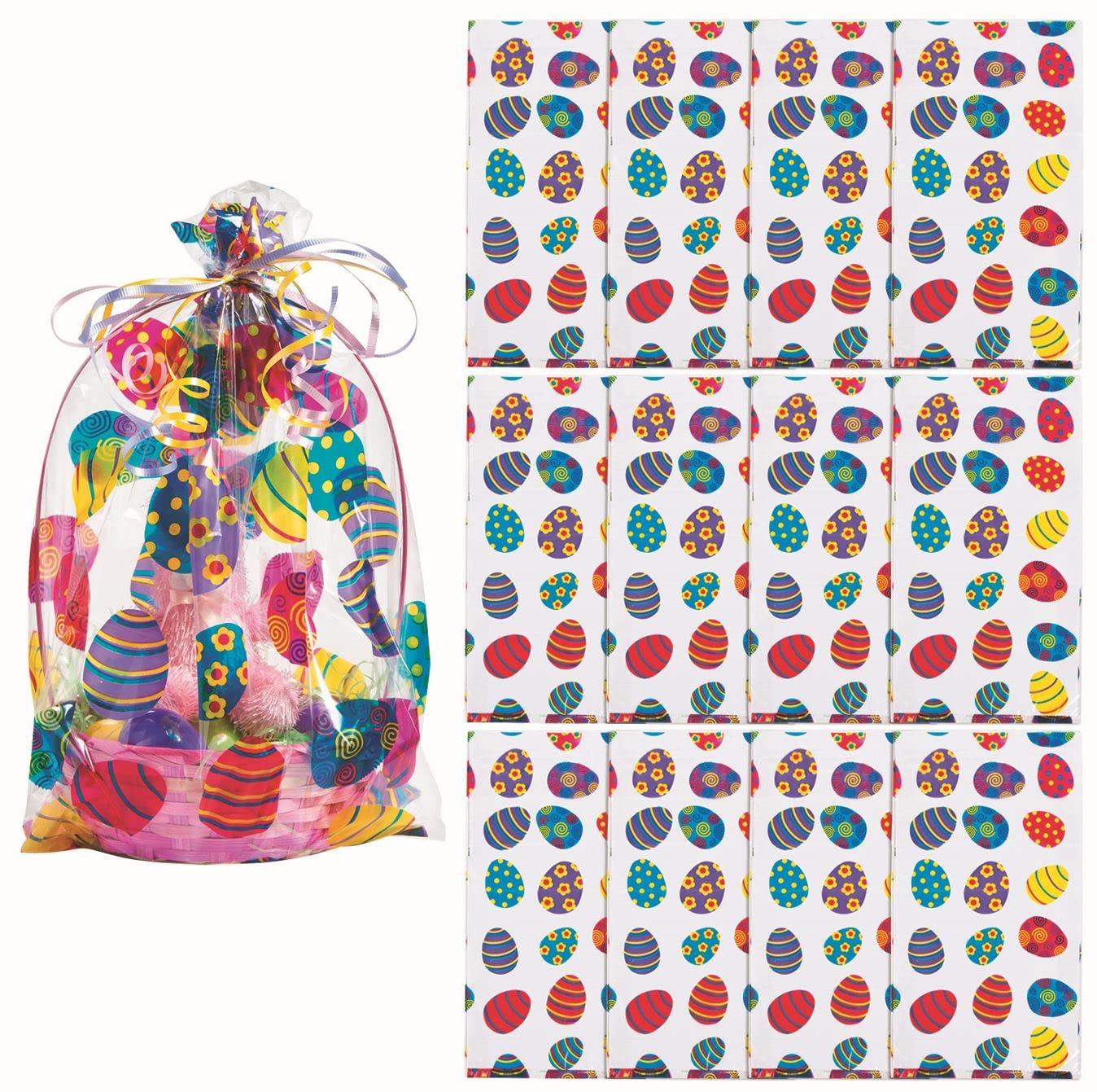 Easter Basket Bags (12 Pack) 17 3/4" Cellophane