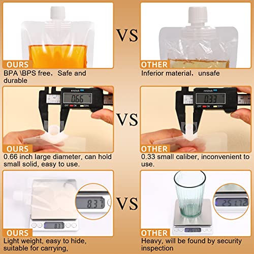 Plastic Flasks,20PACK,Concealable and Reusable Drink Bags,Leak-Proof,BPA-Free for Travel,Outdoor Sports,Concerts,Events(2Funnels and 24PCS Label stickers included)