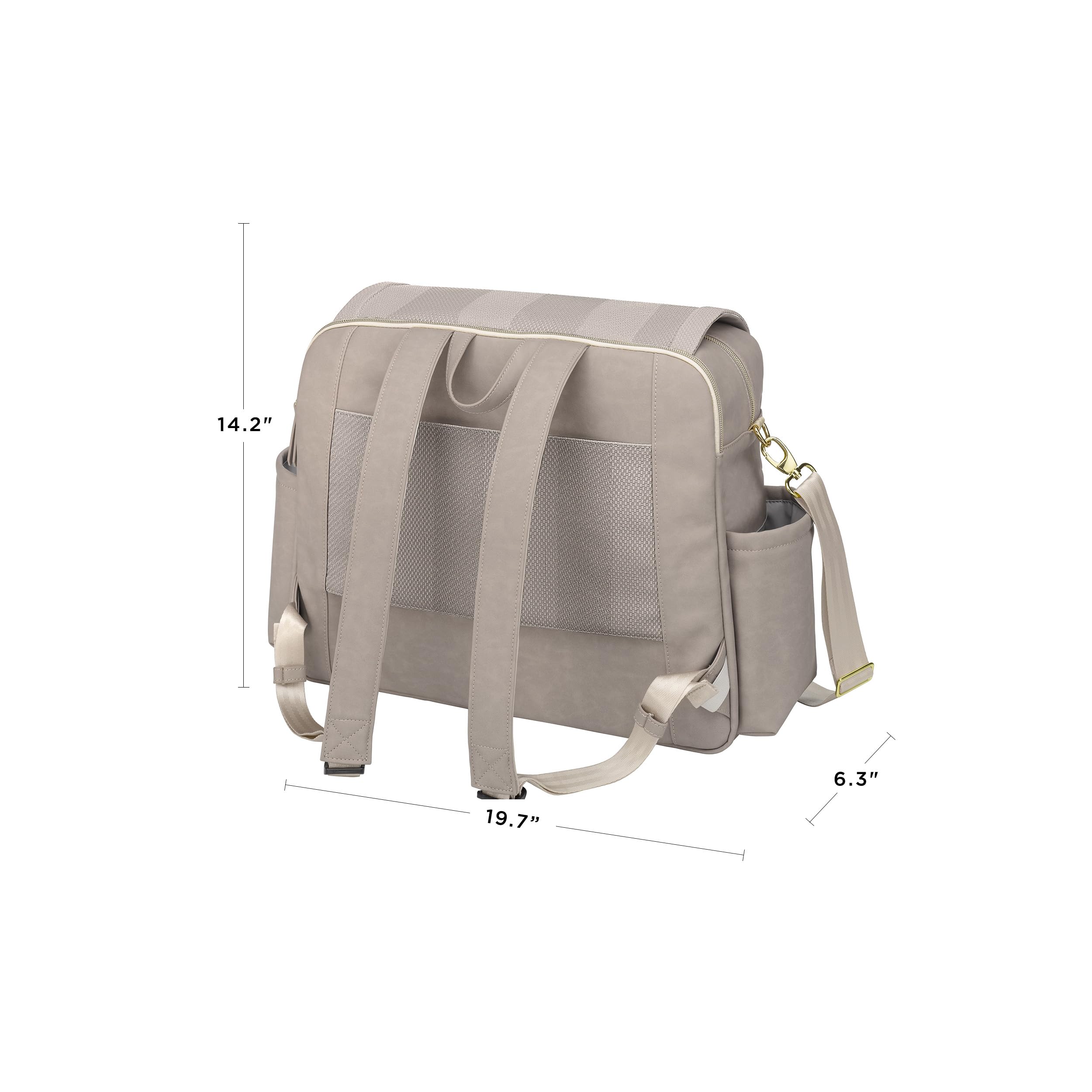 Petunia Pickle Bottom Boxy Backpack Deluxe, Diaper Bag for Parents, Stylish Baby Bag, Spacious Backpack, On-The-Go Moms, Sand Cable Stitch