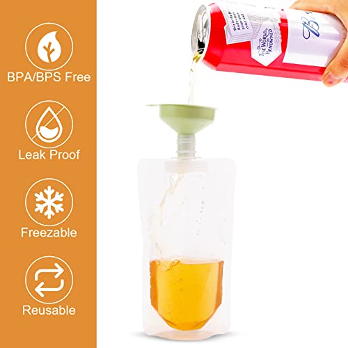 Plastic Flasks,20PACK,Concealable and Reusable Drink Bags,Leak-Proof,BPA-Free for Travel,Outdoor Sports,Concerts,Events(2Funnels and 24PCS Label stickers included)