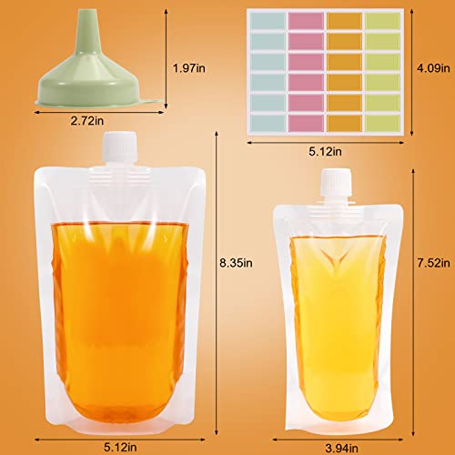 Plastic Flasks,20PACK,Concealable and Reusable Drink Bags,Leak-Proof,BPA-Free for Travel,Outdoor Sports,Concerts,Events(2Funnels and 24PCS Label stickers included)