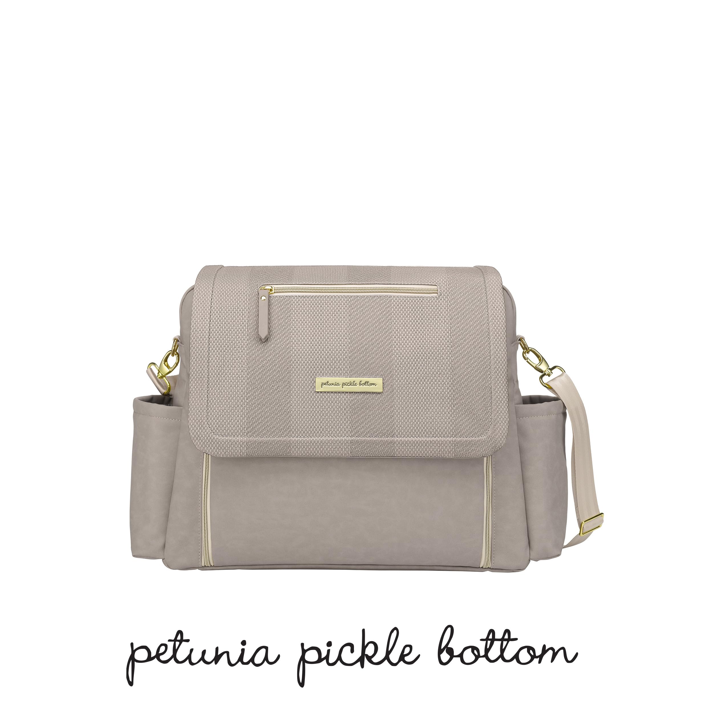 Petunia Pickle Bottom Boxy Backpack Deluxe, Diaper Bag for Parents, Stylish Baby Bag, Spacious Backpack, On-The-Go Moms, Sand Cable Stitch