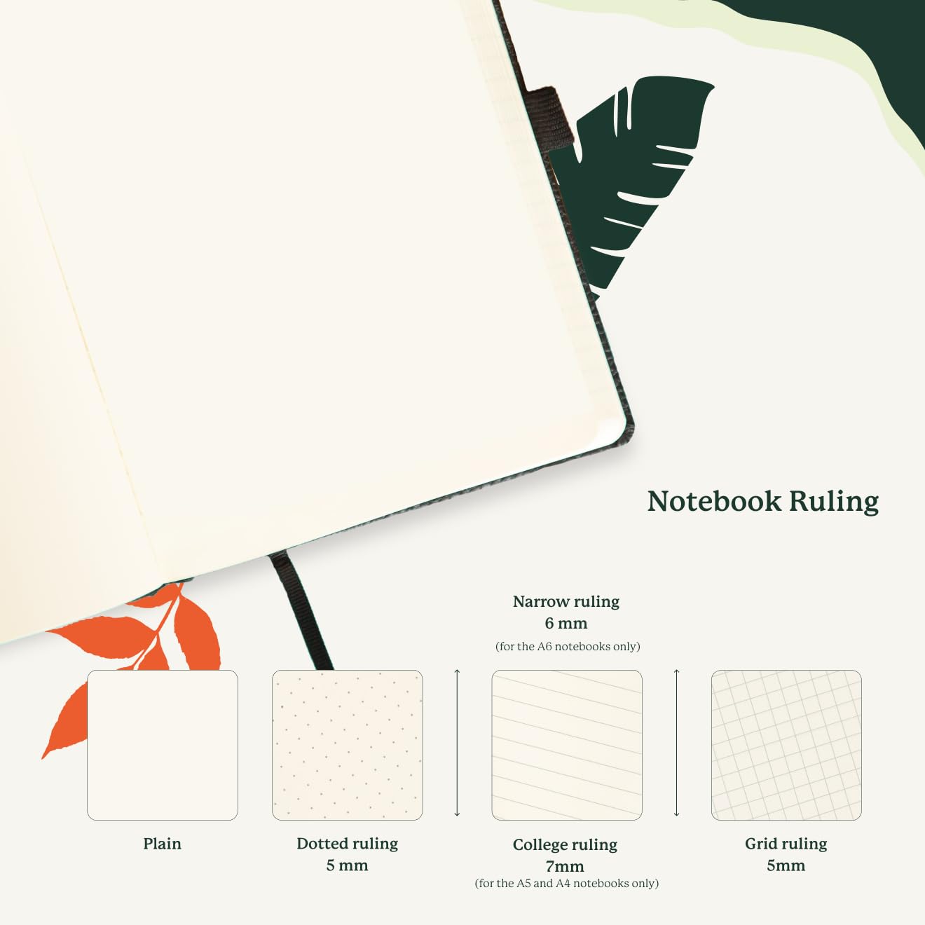 Dingbats* Wildlife Lined Writing Journal Notebook A5 - Vegan Leather Hardcover - Ideal for Work, Travel - Pocket, Elastic Closure, & Bookmark