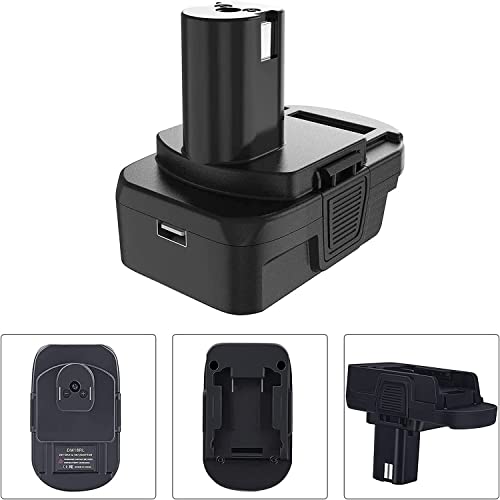 GESHUPOR Battery Adapter for Dewalt for Milwaukee 20V/18V Li-Ion Battery Convert to for Ryobi 18V P108 ABP1801 Battery with USB Port