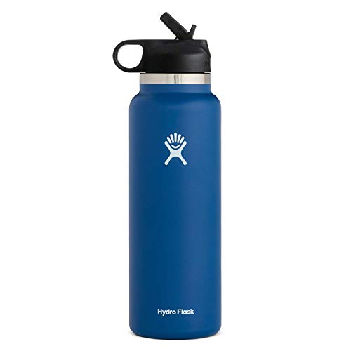 Hydro Flask Wide Mouth Straw Lid - Stainless Steel Reusable Water Bottle - Vacuum Insulated, Dishwasher Safe, BPA-Free, Non-Toxic