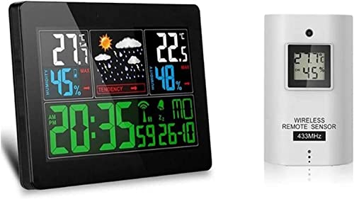 YOUOOK Weather Station Wireless Indoor Outdoor Multiple Sensors, Digital Atomic Clock Weather Thermometer, Temperature Humidity Monitor Forecast Weather Stations with Backlight