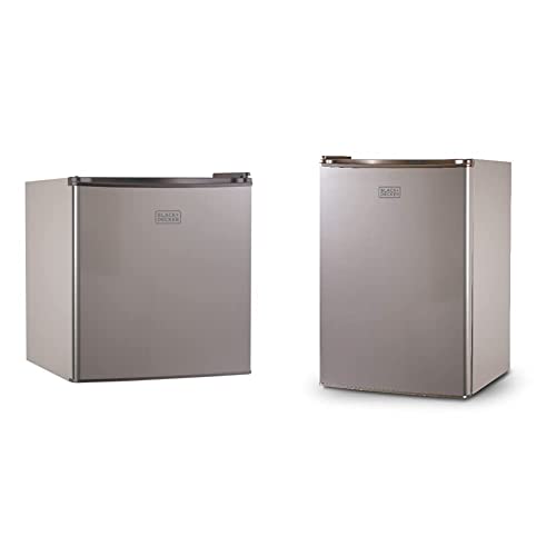 BLACK+DECKER BCRK17V Compact Refrigerator Energy Star Single Door Mini Fridge, 1.7 Cubic Ft, VCM & BCRK17V Compact Refrigerator Energy Star Single Door Mini Fridge with Freezer, 1.7 Cubic Ft, VCM