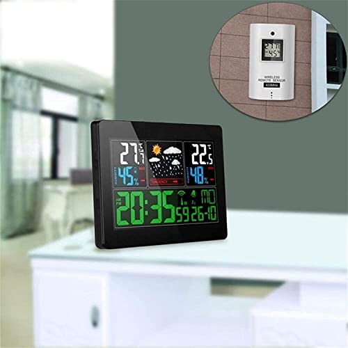 YOUOOK Weather Station Wireless Indoor Outdoor Multiple Sensors, Digital Atomic Clock Weather Thermometer, Temperature Humidity Monitor Forecast Weather Stations with Backlight