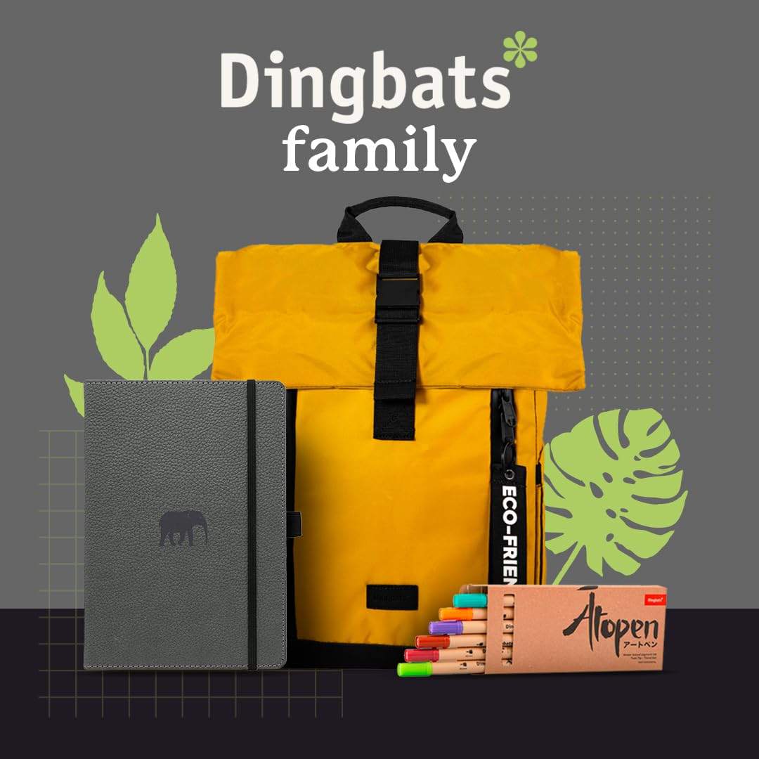 Dingbats* Wildlife Lined Writing Journal Notebook A5 - Vegan Leather Hardcover - Ideal for Work, Travel - Pocket, Elastic Closure, & Bookmark