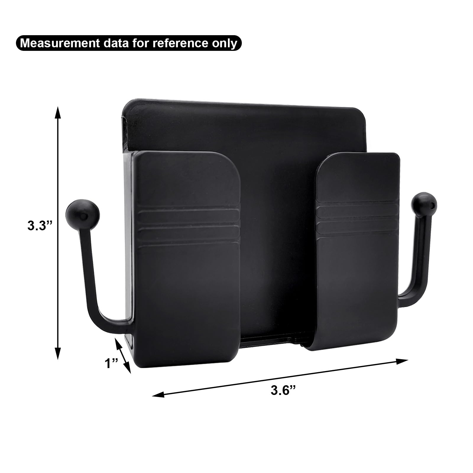 BlingKingdom Self-Adhesive Wall Mount Phone Holder with Hooks Phone Stand Charging Holder for Smartphones Cellphone Bracket Phone Holder for Wall Home Office RV for iPhone and Android (Black)