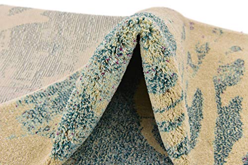 Unique Loom Positano Collection Coastal Modern Coral Lobster Shells Light Blue Area Rug (9' x 12')