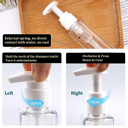 Hethyo Travel Bottles for Toiletries Tsa Approved 3.4oz/100ml 4 Pack Travel Size Containers Shampoo and Conditioner Bottles Empty Pump Bottle Dispenser Leakproof Refillable Cosmetic Containers