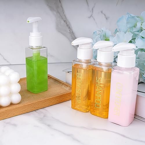 Hethyo Travel Bottles for Toiletries Tsa Approved 3.4oz/100ml 4 Pack Travel Size Containers Shampoo and Conditioner Bottles Empty Pump Bottle Dispenser Leakproof Refillable Cosmetic Containers