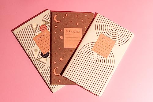 DesignWorks Ink Set of 3 Single Flex Notebooks - Dreams (Plans, Daydreams, Important Dates)