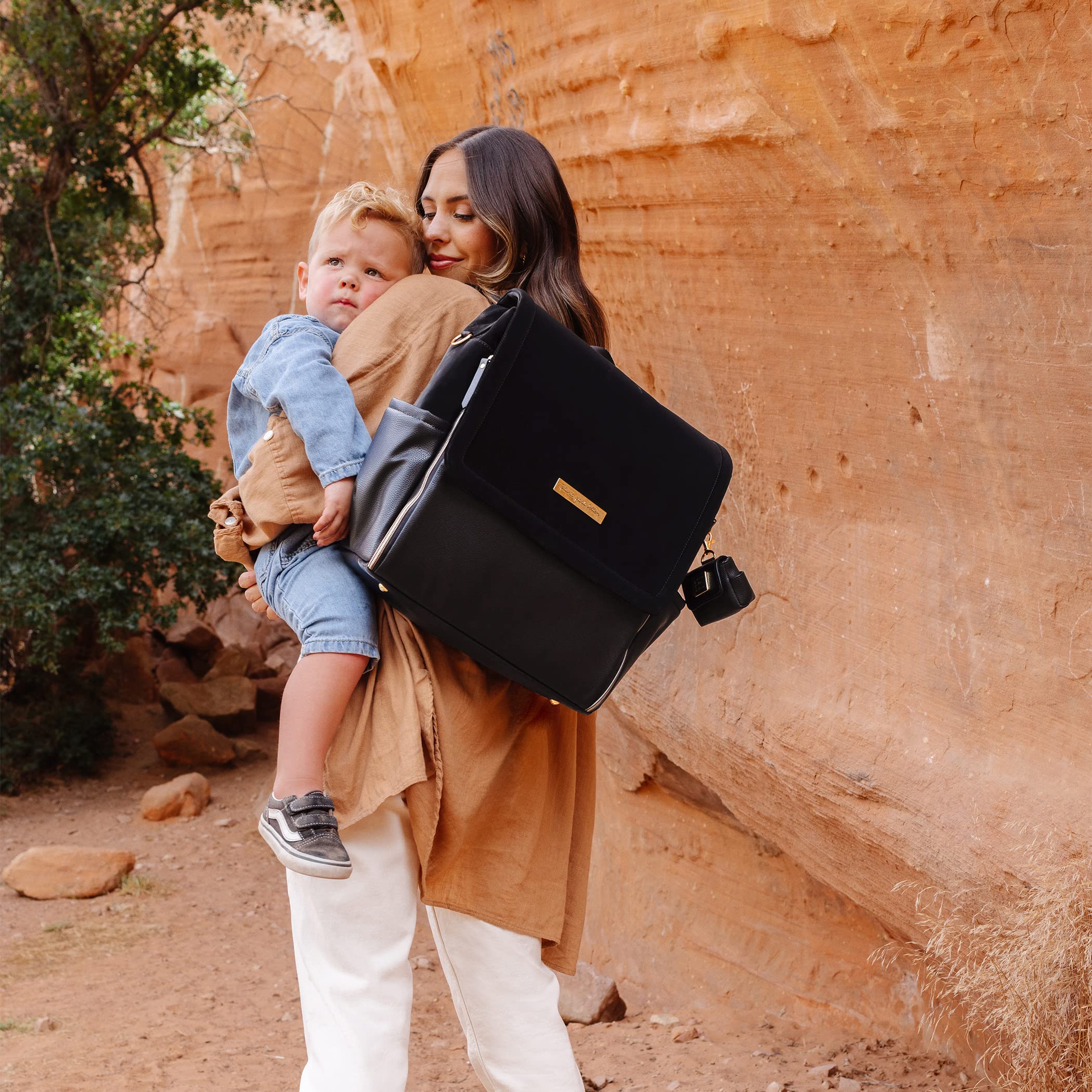 Petunia Pickle Bottom Boxy Backpack, Diaper Bag, Stylish Baby Bag, Spacious Backpack, On-The-Go Moms, Twilight Black