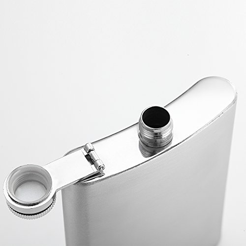 3 Pcs 8 oz Hip Stainless Steel Flask & Funnel Set by QLL, Easy Pour Funnel is Included, Perfect Flask that Fits Great in Jacket Pockets and Pants