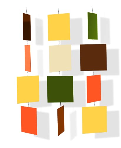 1970 Retro Style MODcast Hanging Mobile + Room Divider | Mid Century Modern Art by Atomic Mobiles (15 Panels - 40" w x 70" h)