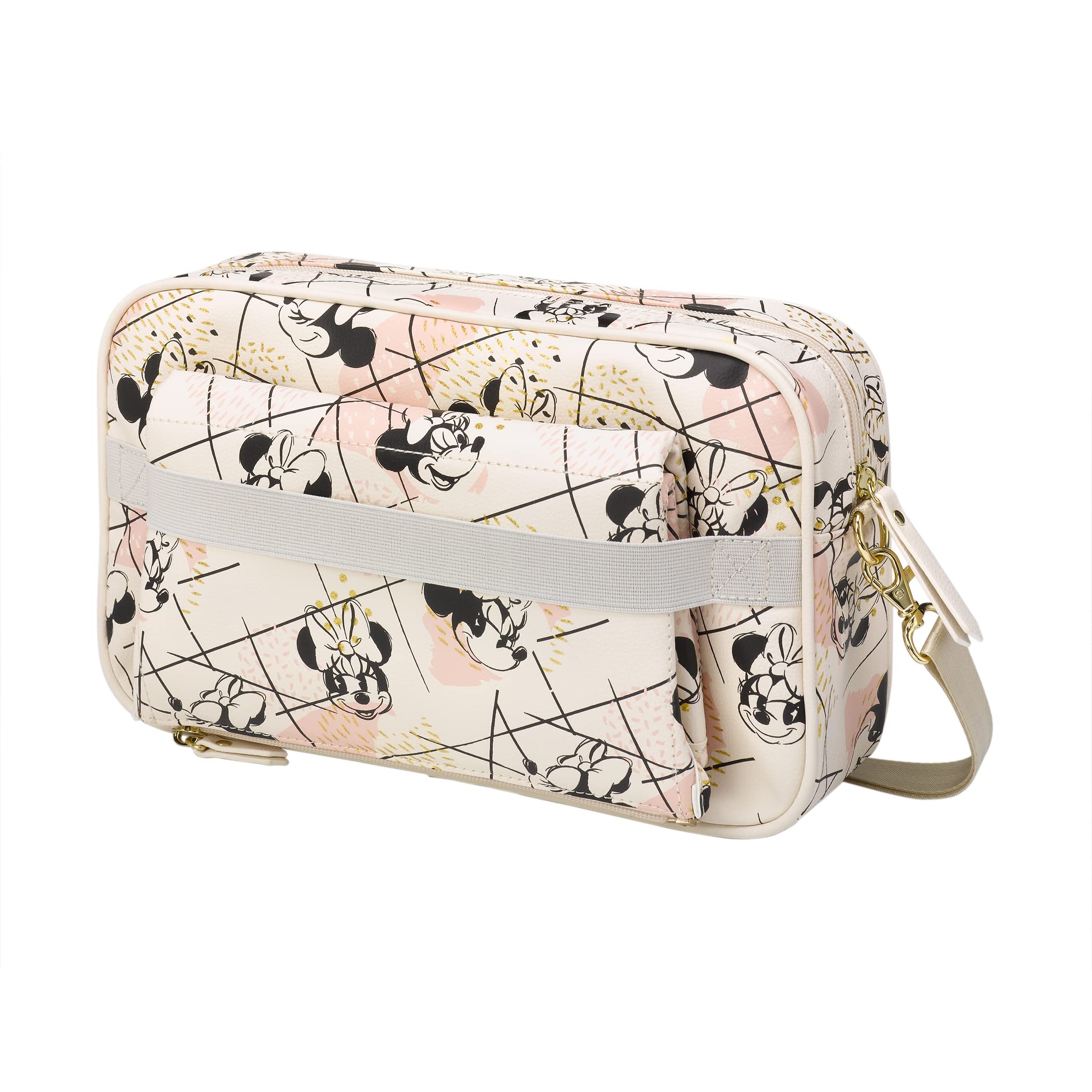 Petunia Pickle Bottom Companion Diaper Clutch with Fold-Out Changing Pad, For On-The-Go Parents, Fits Baby Essentials, Lightweight & Easy To Clean (Shimmery Minnie Mouse)