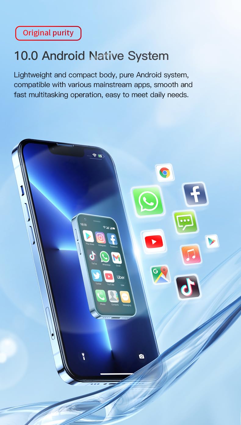 Super Mini Smartphone 4G SOYES XS16 Android 10.0 Stundent Cellphone 5MP 2000mAh 3inch Handheld Sized Backup Small Mobile Phone Gift for Kid (2GB RAM 16GB ROM, Black)