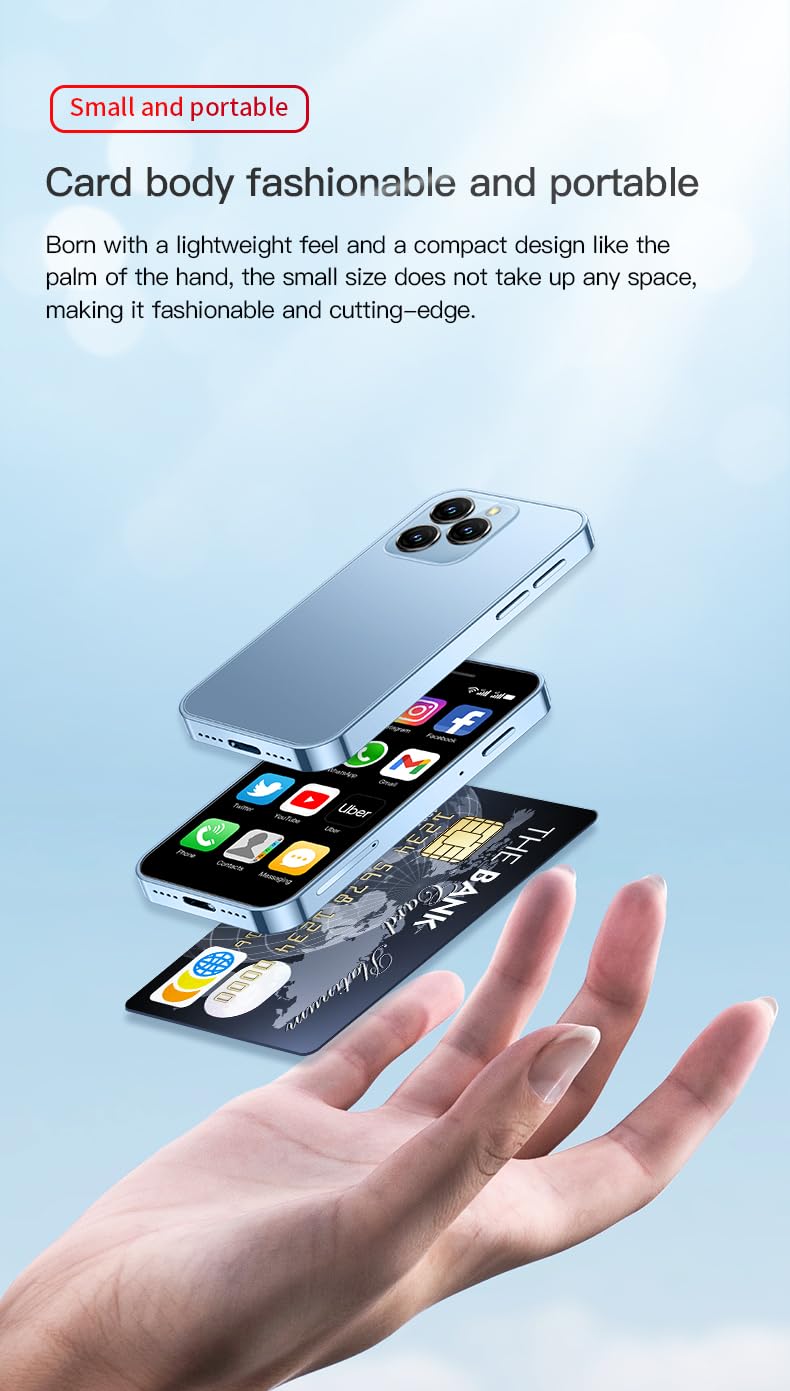 Super Mini Smartphone 4G SOYES XS16 Android 10.0 Stundent Cellphone 5MP 2000mAh 3inch Handheld Sized Backup Small Mobile Phone Gift for Kid (2GB RAM 16GB ROM, Black)