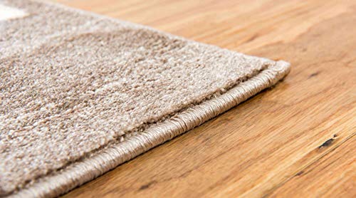 Unique Loom Uptown Collection by Jill Zarin Collection Greek Key Textured Modern Light Brown Area Rug (9' 0 x 12' 0)