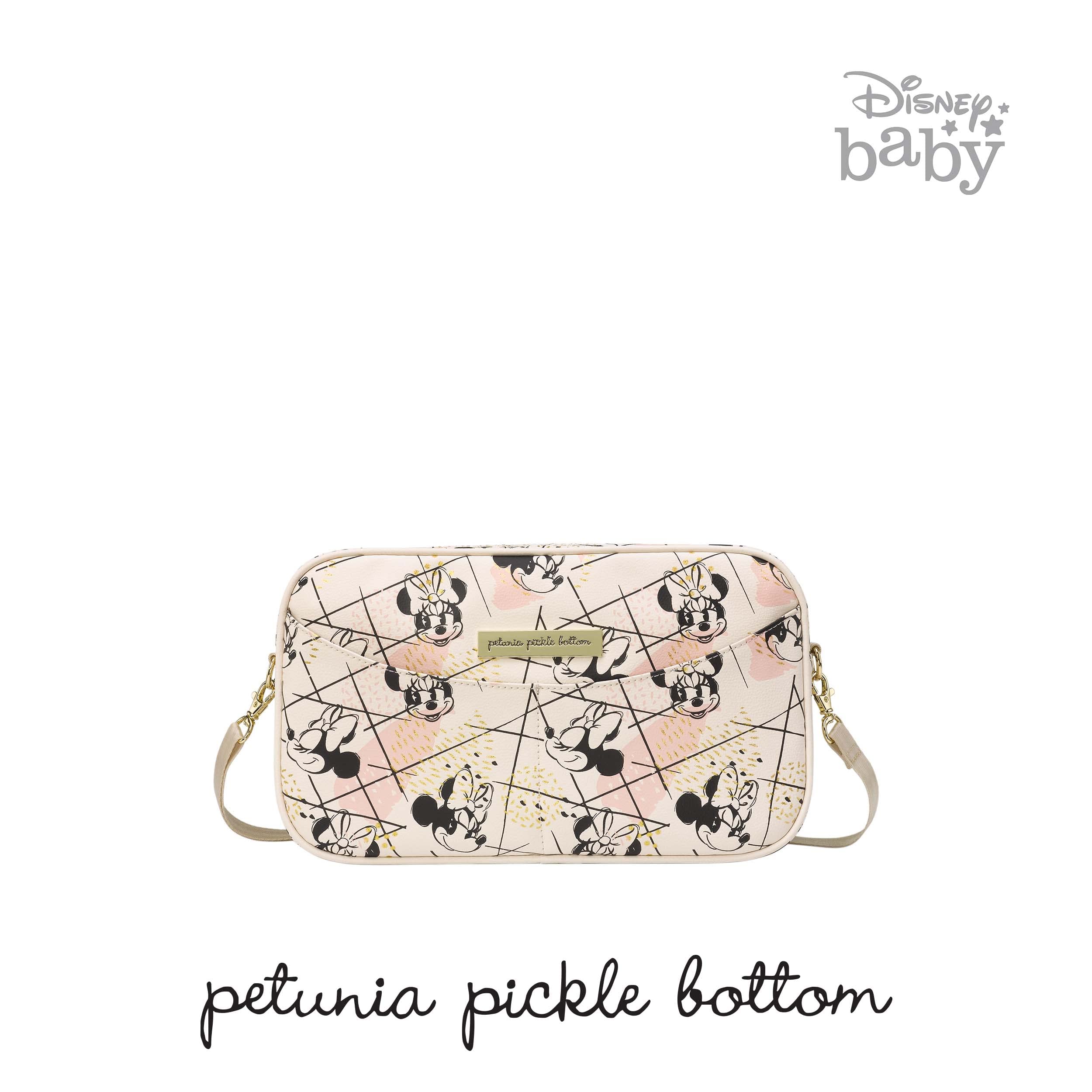 Petunia Pickle Bottom Companion Diaper Clutch with Fold-Out Changing Pad, For On-The-Go Parents, Fits Baby Essentials, Lightweight & Easy To Clean (Shimmery Minnie Mouse)