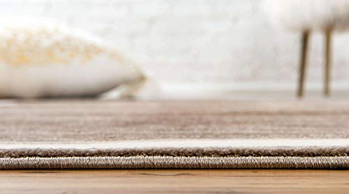 Unique Loom Uptown Collection by Jill Zarin Collection Greek Key Textured Modern Light Brown Area Rug (9' 0 x 12' 0)