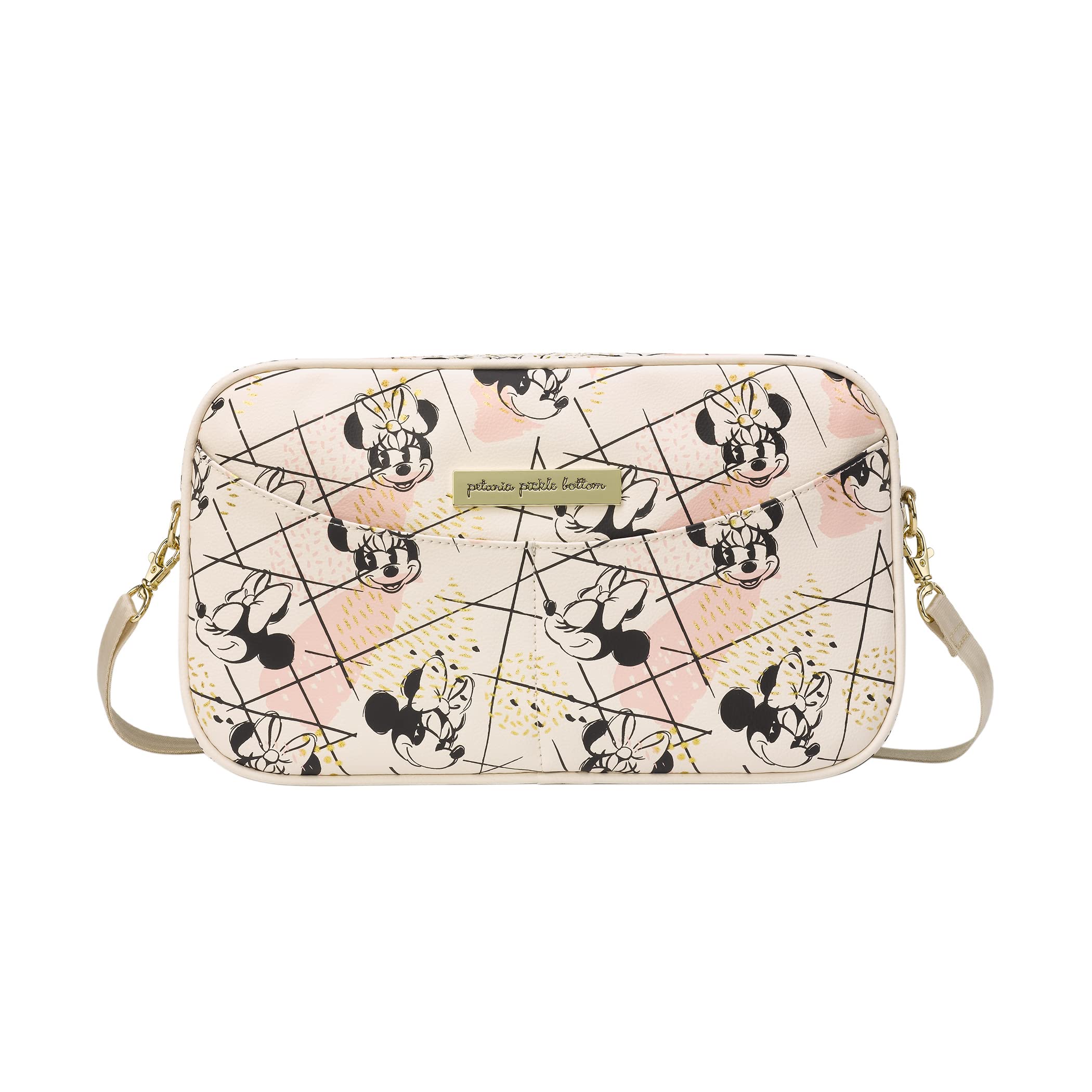 Petunia Pickle Bottom Companion Diaper Clutch with Fold-Out Changing Pad, For On-The-Go Parents, Fits Baby Essentials, Lightweight & Easy To Clean (Shimmery Minnie Mouse)
